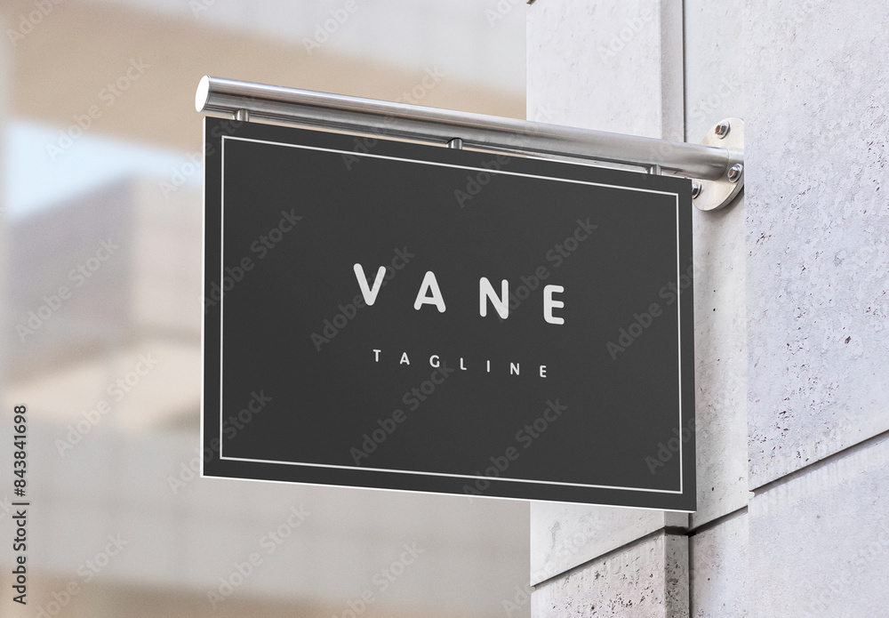Logo Mockup Template Style Effect Wall Badge Sign Signboard Metal Text ...