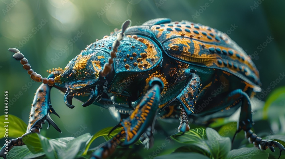 Beetle exoskeleton in the style of Nikon D850, macro photography, 32k ...