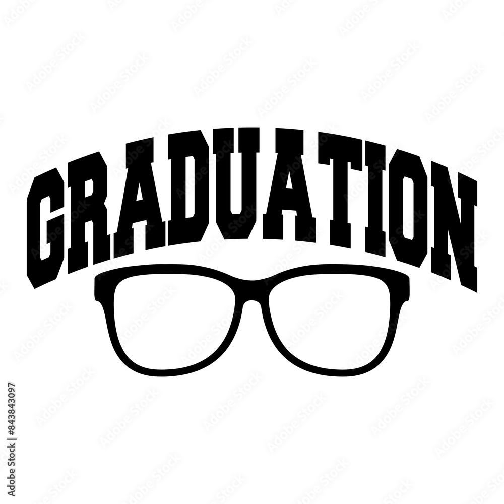 Graduation typography clip art design on plain white transparent ...