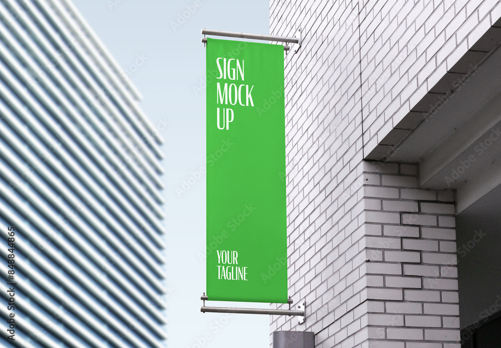 Logo Mockup Template Style Effect Wall Badge Sign Signboard Metal Text ...
