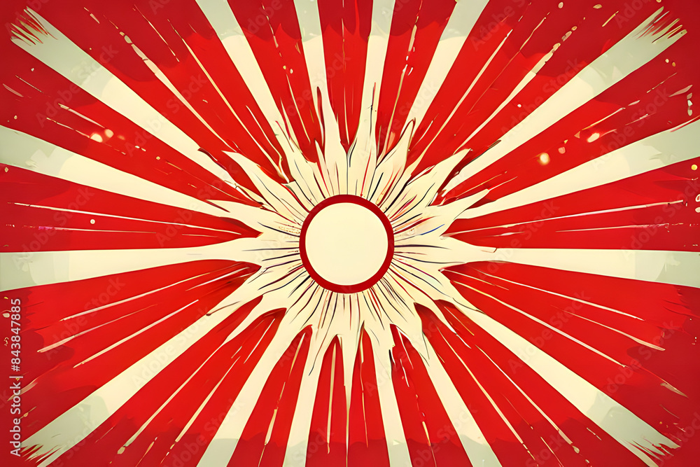 This vintage vector pattern features bold red and white stripes ...