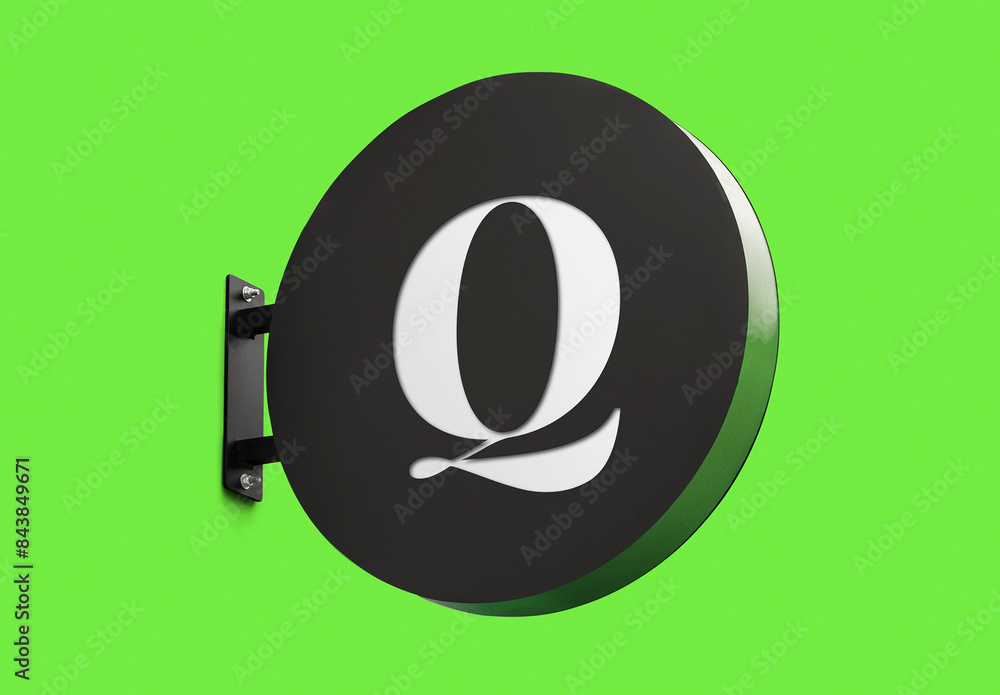 Logo Mockup Template Style Effect Wall Badge Sign Signboard Metal Text ...