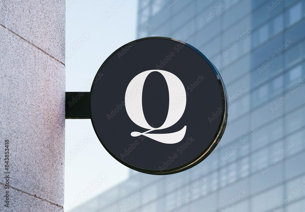 Logo Mockup Template Style Effect Wall Badge Sign Signboard Metal Text ...