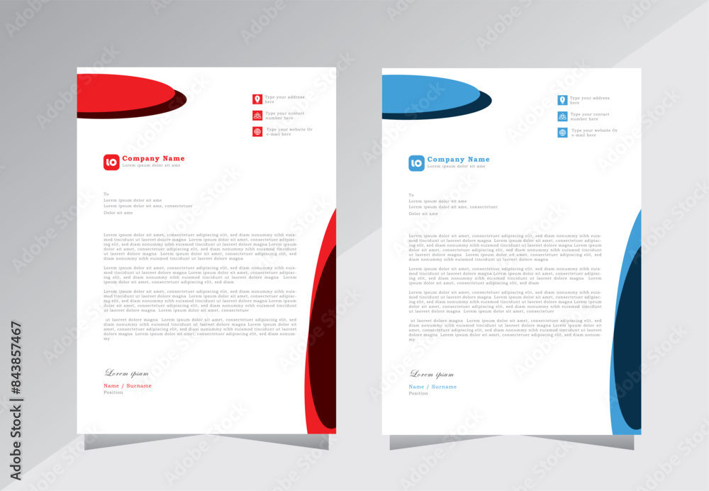 Professional Letterhead Template Set, A4 letterhead, Business ...