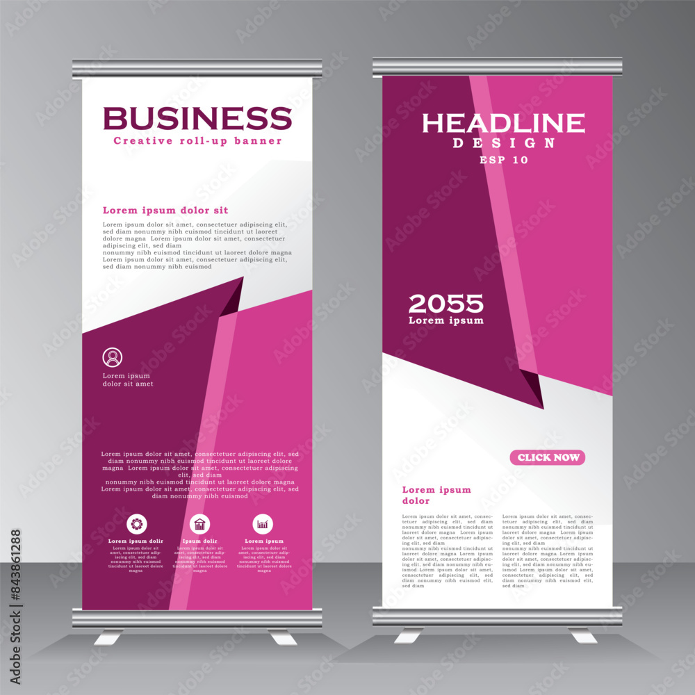 Roll up banner stand template with abstract background, roll up banner ...