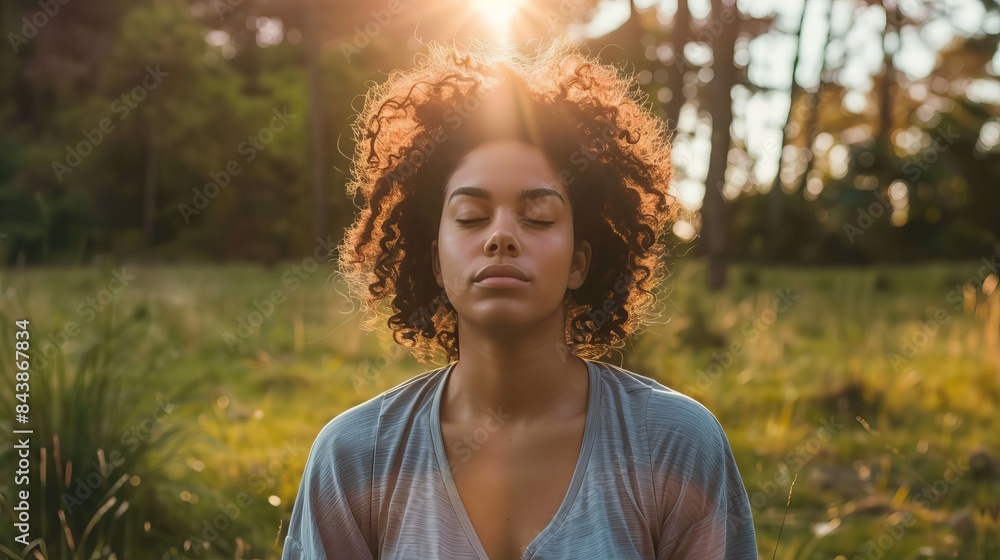 serene person practicing progressive muscle relaxation technique for mental wellbeing Stock ...