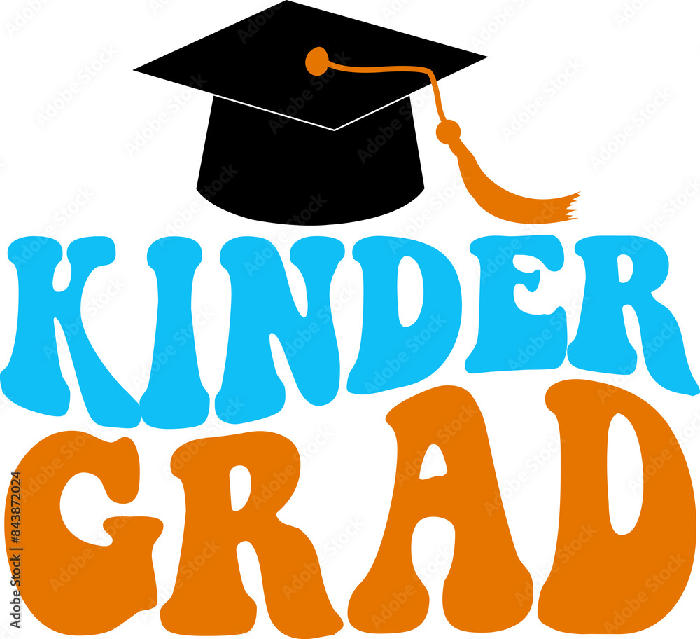 Graduation kindergarten kinder grad typography clip art design on plain ...