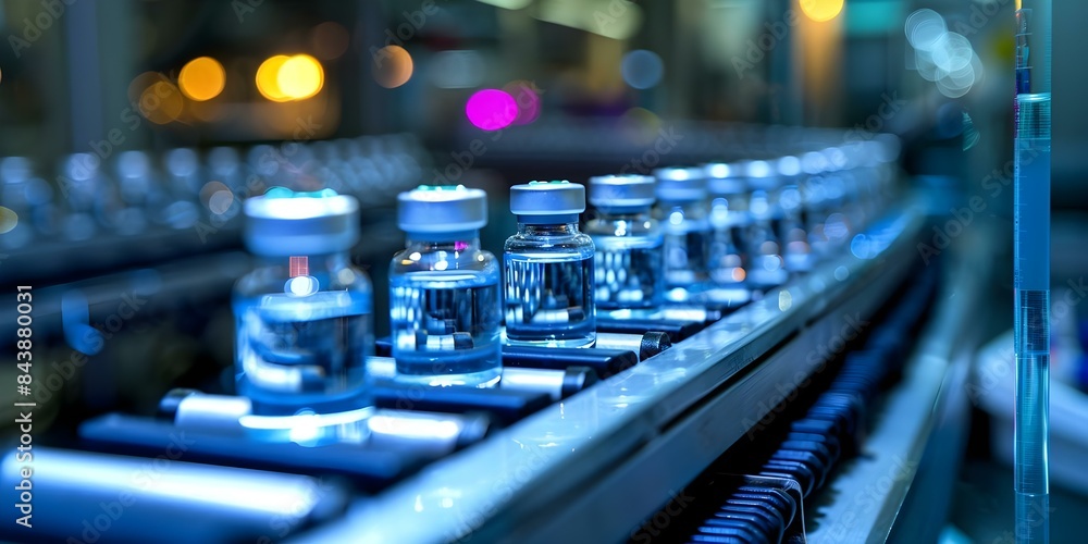 Glass vial production line in sterile lab conditions ensures quality ...