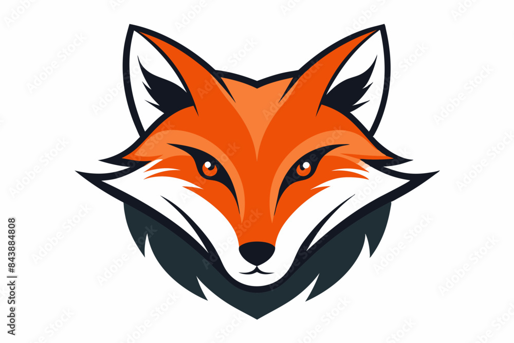 Stylized fox head icon vector. Stylized fox head. Vector silhouette isolated on white background ...