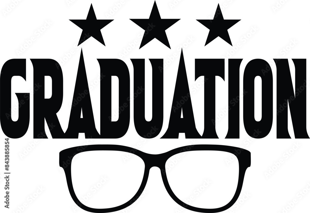 Graduation typography clip art design on plain white transparent ...