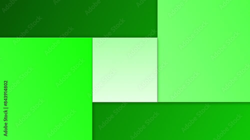 Green looping geometric animation.Background with squares with shades ...