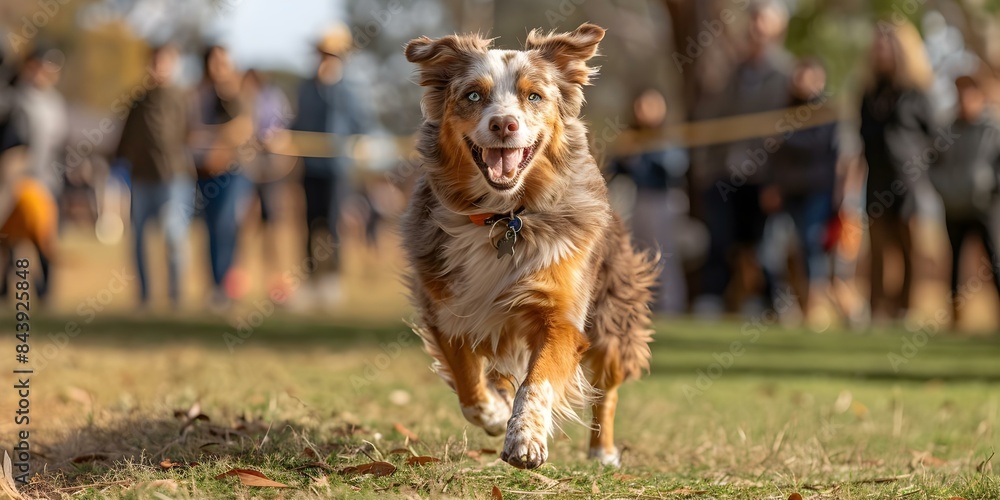 Australian shepherd guided through agility course by indigenous coach ...