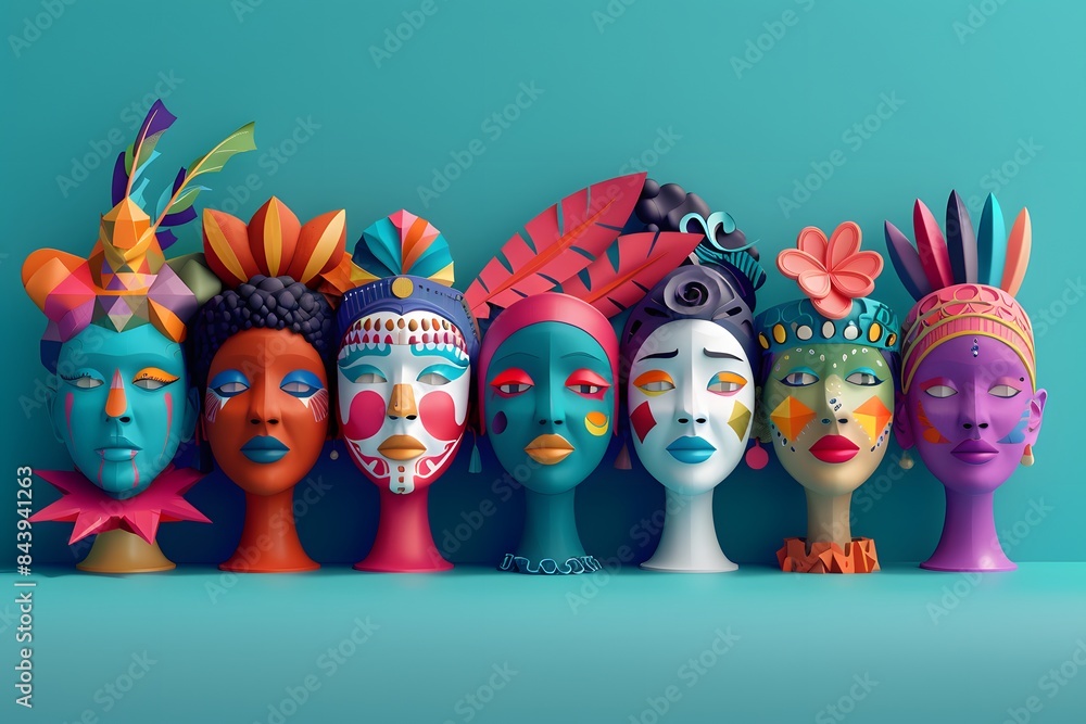 Traditional Russian wooden nesting dolls, a set of colorful and painted ...