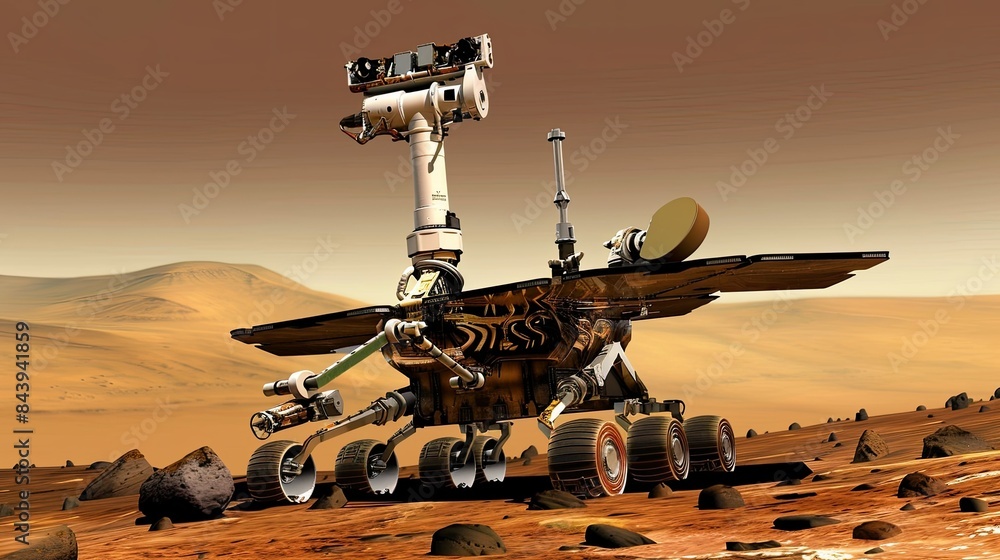 the essence of space exploration, featuring a sophisticated rover ...