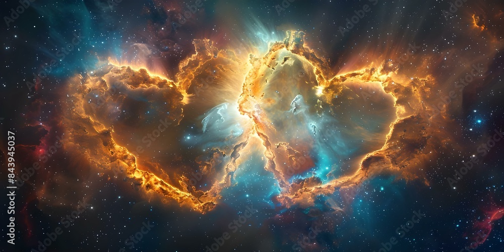 Cosmic nebulae art symbolizing eternal love and celestial union in ...