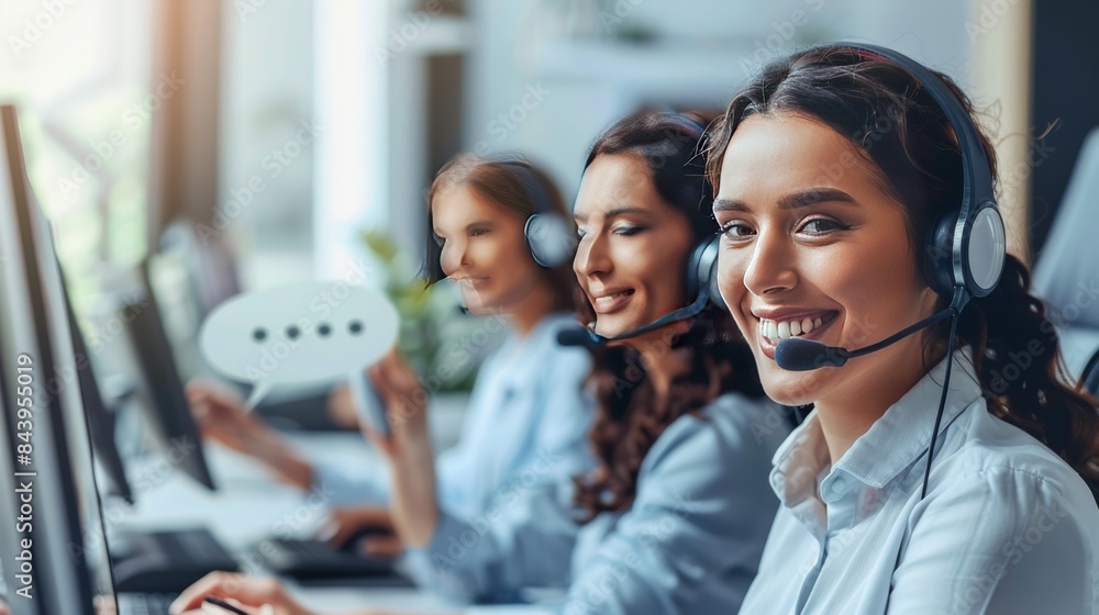 Picture of a group of customer service representatives working together to resolve a customer ...