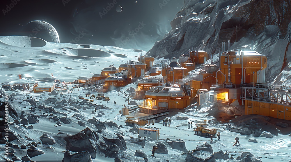 colony on Ceres mining the asteroid's rich mineral deposits and ice ...