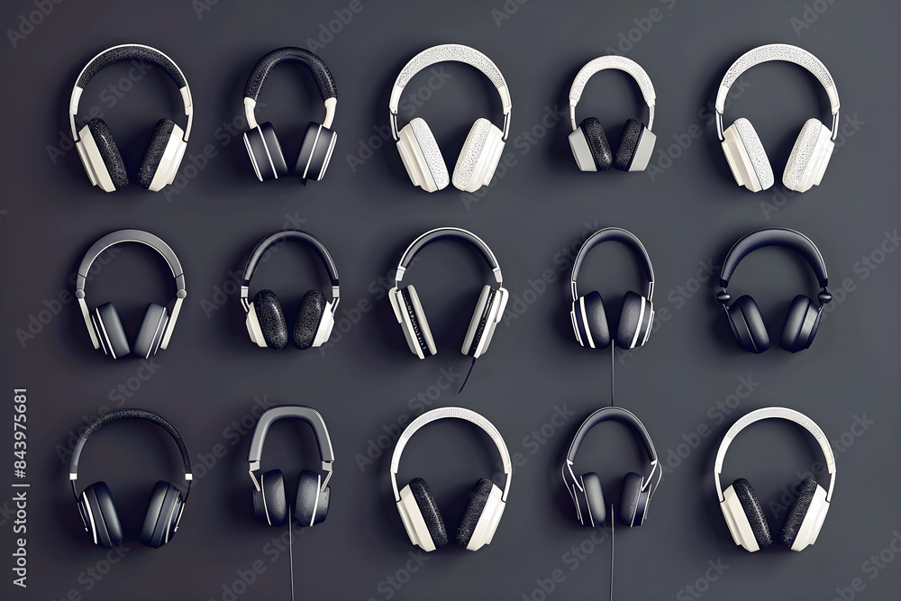 Versatile Collection of Headphone Icons Showcasing Various Designs and ...