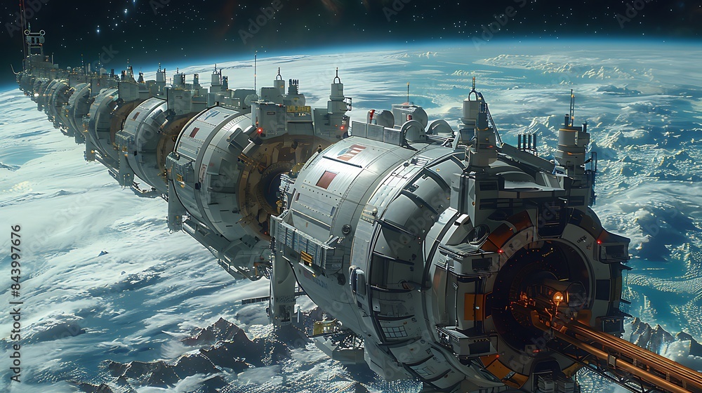 space elevator terminal on Earth where passengers board capsules for ...
