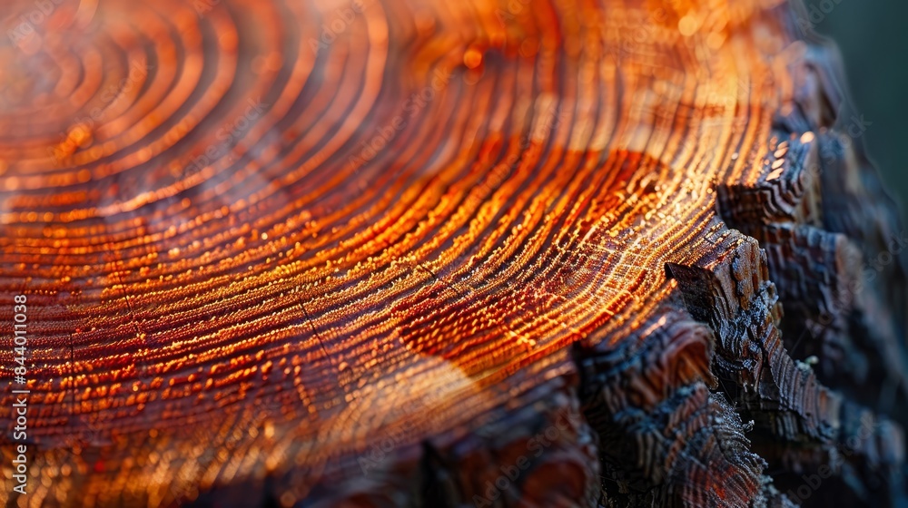 Macro photography of a cross-section of a tree, displaying vibrant ...
