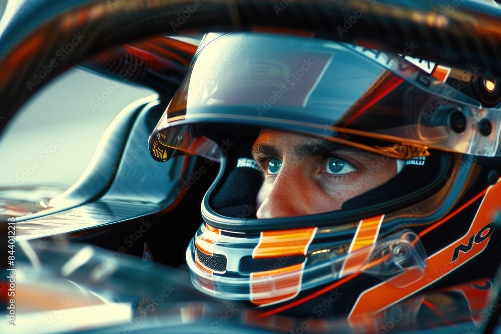 The picture of the formula one or f1 racer wearing the helmet for ...