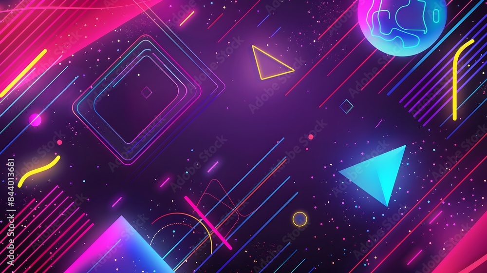 90's theme background in neon colors design Stock Photo | Adobe Stock