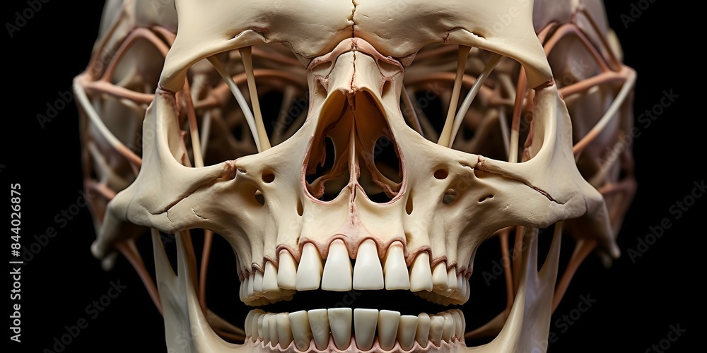 The Anatomy of the Human Jaw Bone and Front Teeth. Concept Dental ...