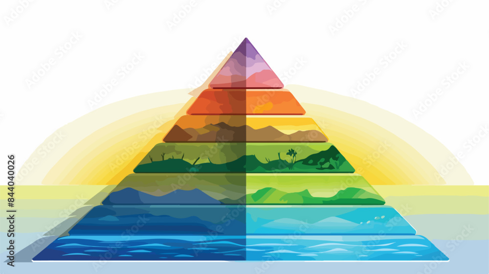3 level pyramid diagram. Clipart image 2d flat cart Stock Vector ...