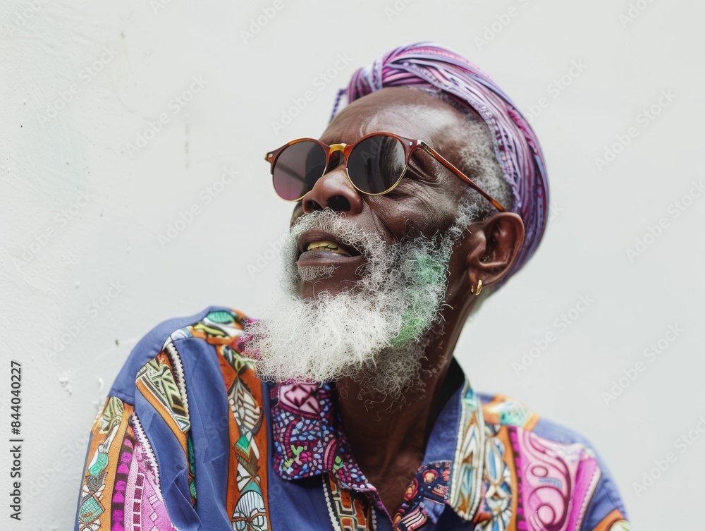 Man dark skin wearing skinny old man with beard, full body short, old ...