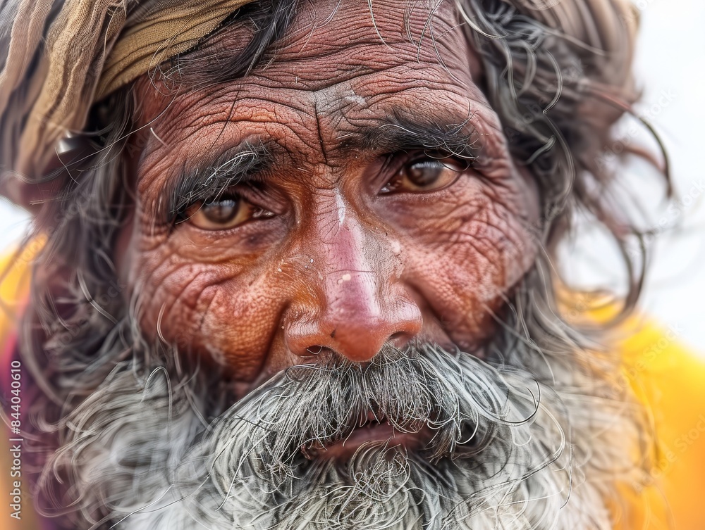 Man dark skin wearing skinny old man with beard, full body short, old ...