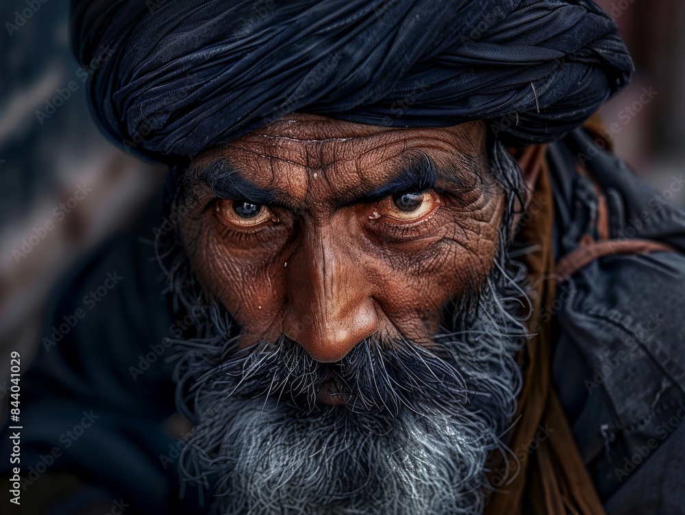 Man dark skin wearing skinny old man with beard, full body short, old ...