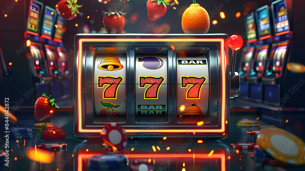 Modern illustration to represent casino slot machine spin machine ...