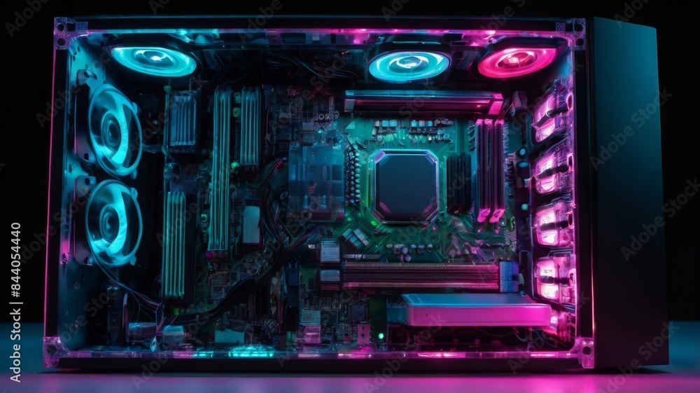 A concept illustrating the upgrade and repair of desktop computers ...