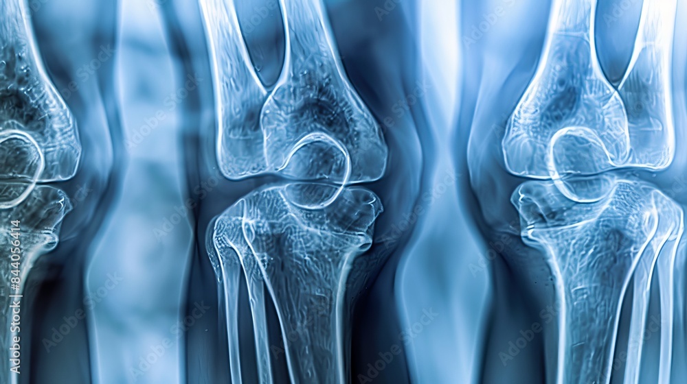 Visual representation of knee pain trauma through an X-ray image ...