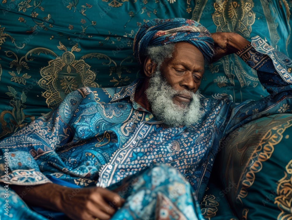 Man dark skin wearing skinny old man with beard, full body short, old ...