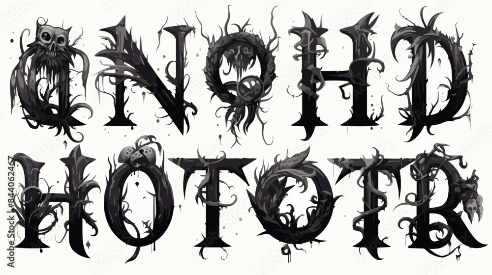 Blackthorn gothic display font for emblems and logo Stock Vector ...
