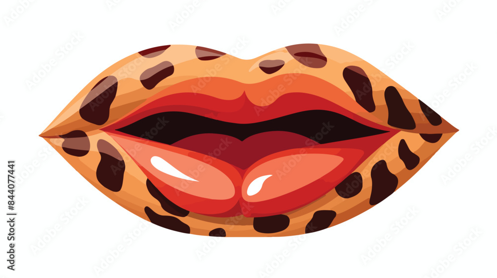 Cheetah lips icon. Clipart image isolated on white Stock Vector | Adobe ...