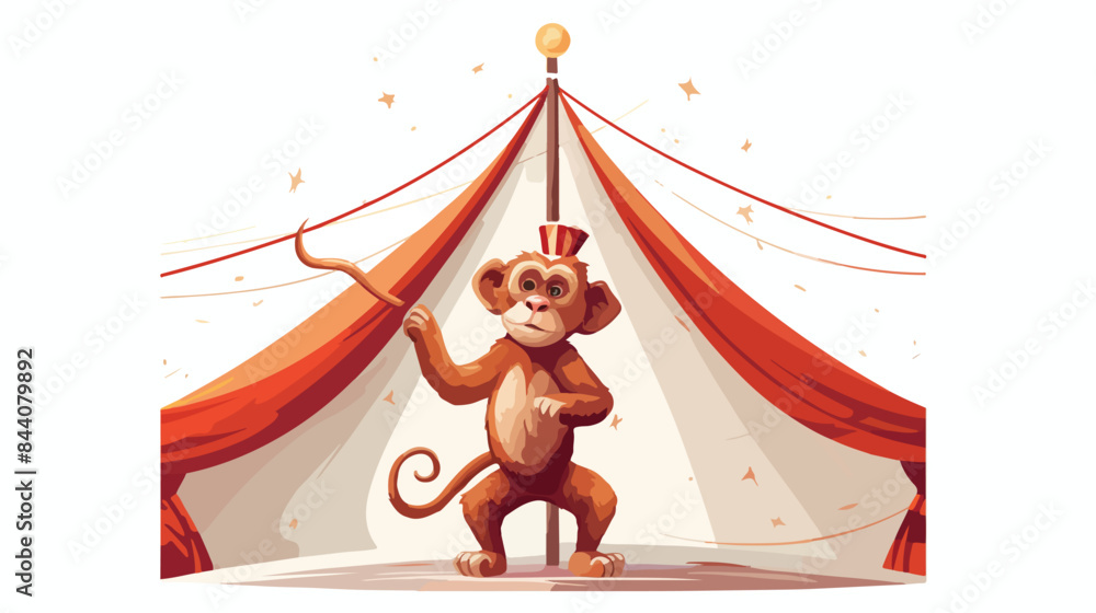 Circus monkey clipart isolated vector illustration. Stock Vector ...