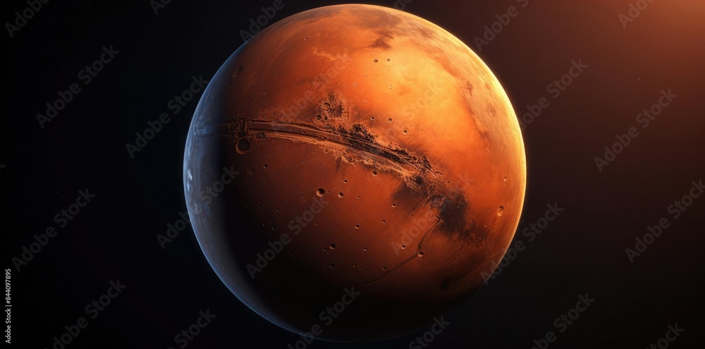 mars texture map on a black background, with a red planet in the ...