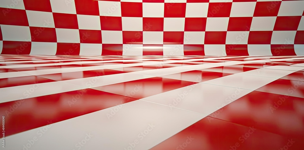 checkered texture of a red and white checkered floor with a white and ...