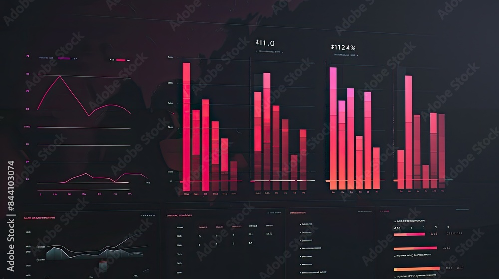 Excel bar graph displaying monthly performance data, with a sleek and ...
