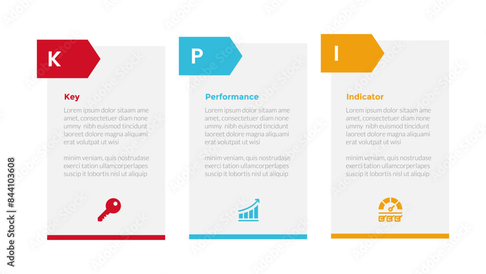 KPI key performance indicator infographics template diagram with box ...