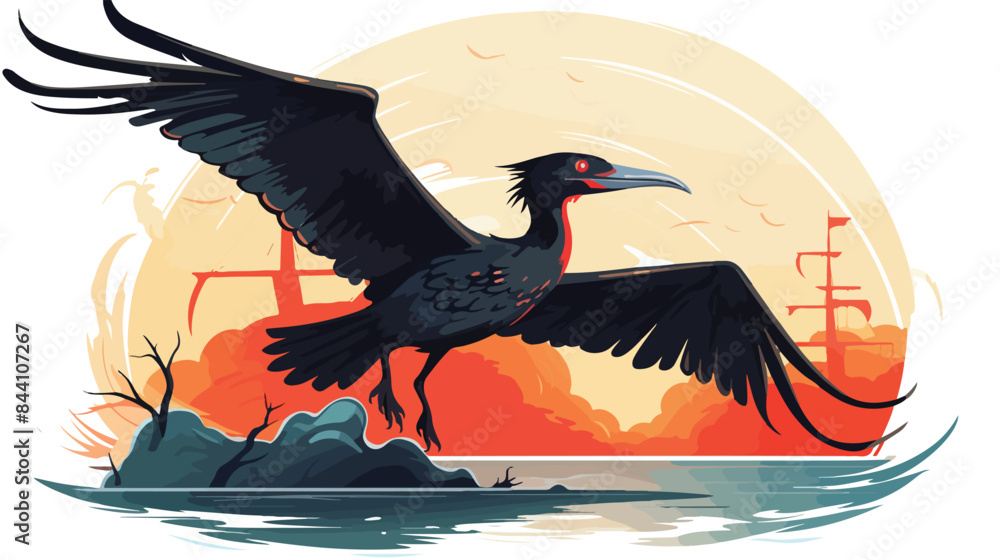 Frigate bird clipart isolated vector illustration. Stock Vector | Adobe ...