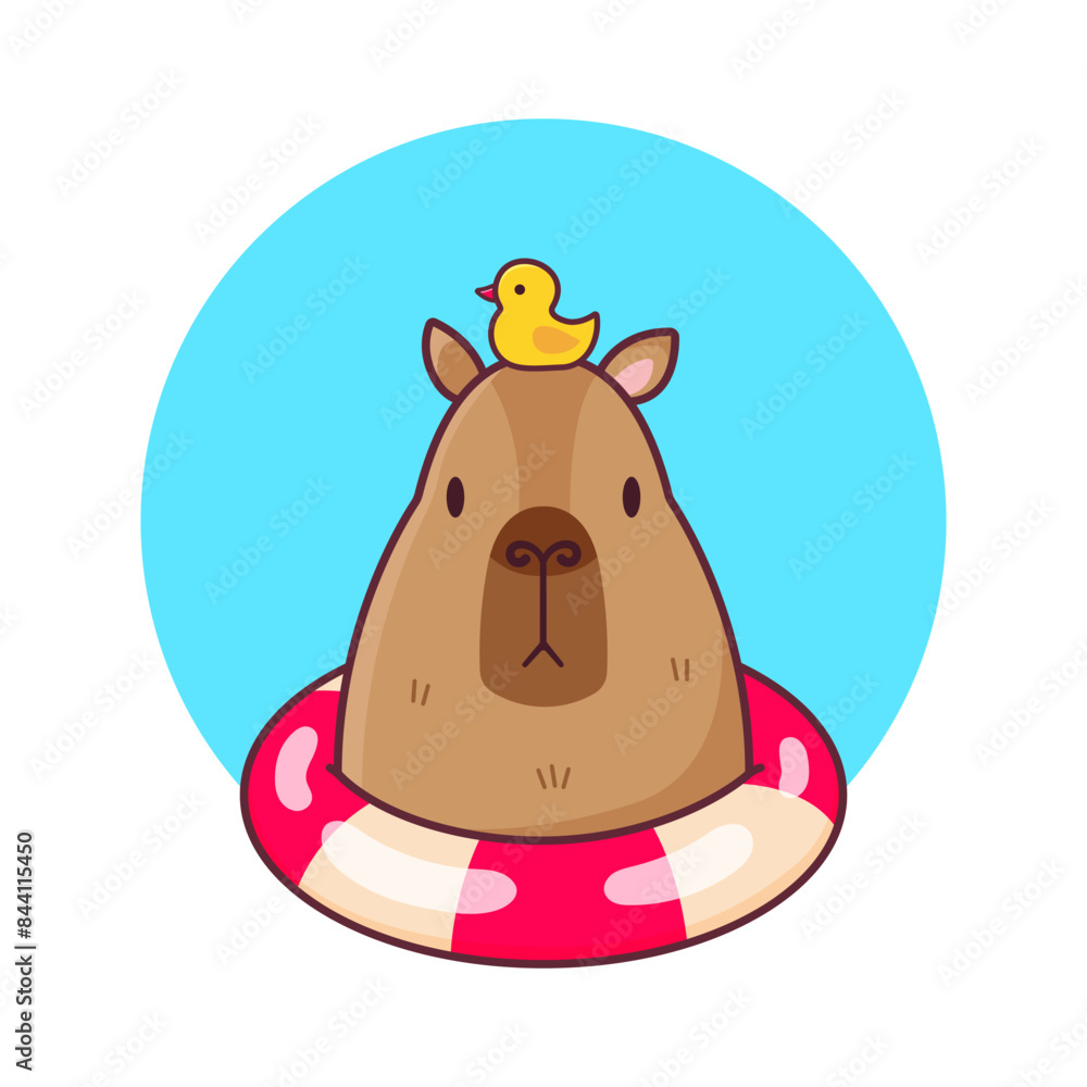Poster Cute cartoon illustration of a capybara – Wall Art | UkPosters