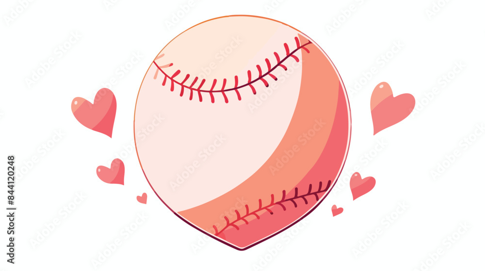 Heart softball ball icon. Clipart image isolated on Stock Vector ...