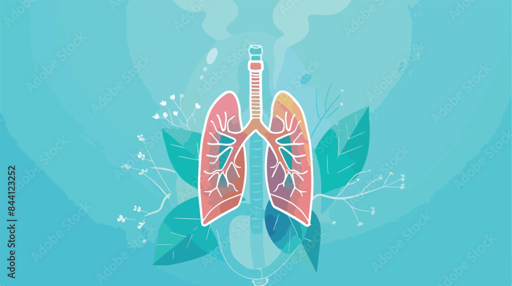 Human respiratory system poster clipart cartoon sty Stock Vector ...