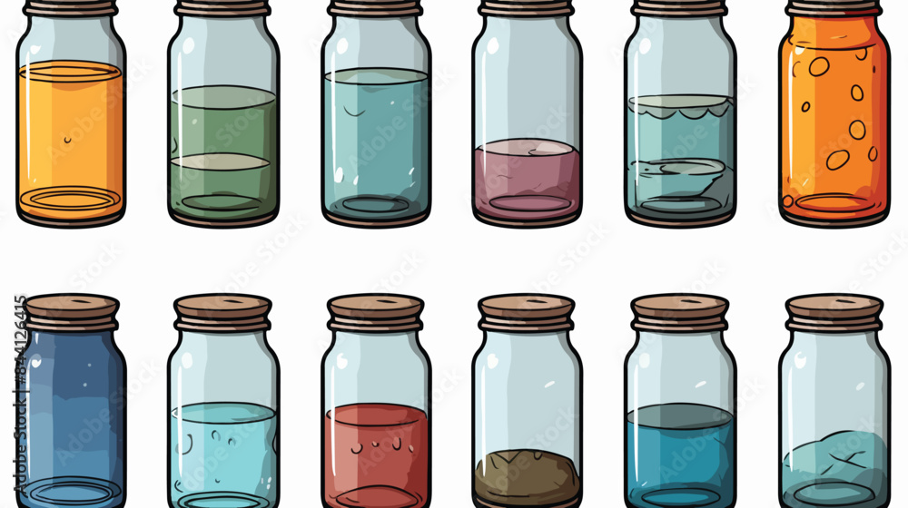 Jar Tracker line template. Clipart image 2d flat ca Stock Vector ...