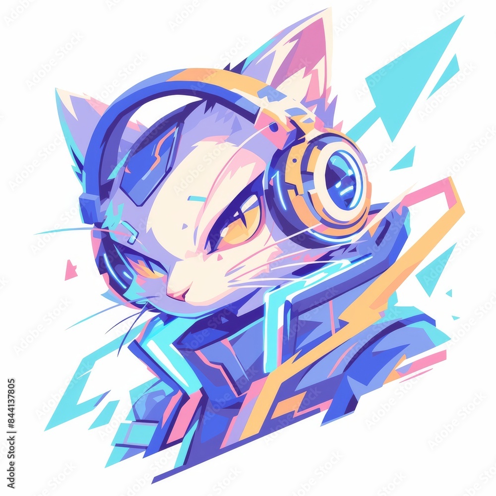 A futuristic symbol of gaming unity, a stylized animal, outfitted with ...