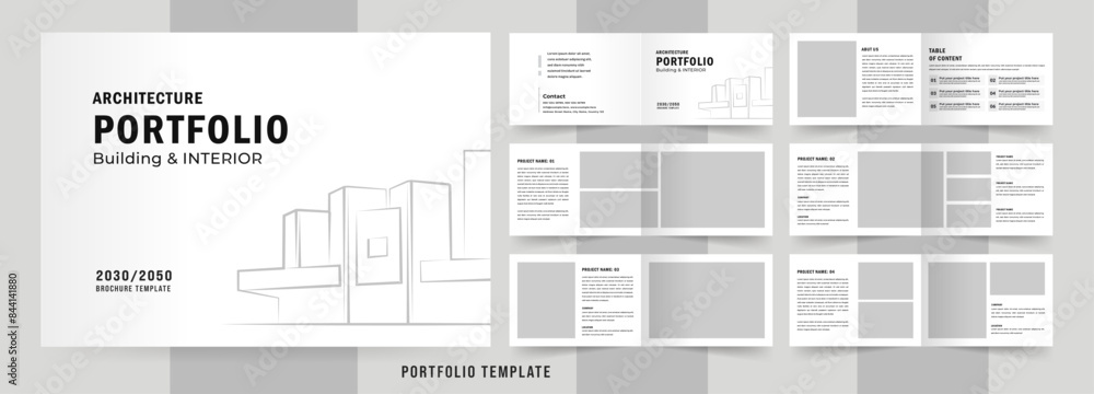 Landscape architecture portfolio or portfolio layout template design ...