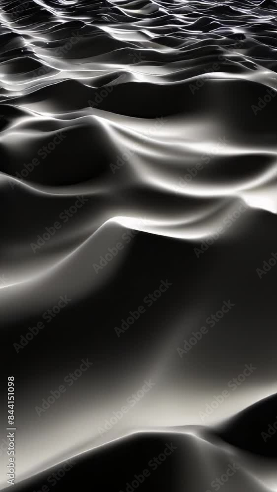 Modern And Elegant Black Wave Design With Soft Highlights And Dynamic Curves Abstract Metallic